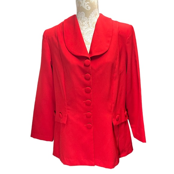 Allison Woods | Jackets & Coats | Vintage Allison Woods Red Blazer ...